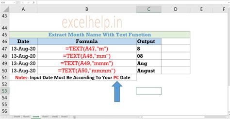 definition to extract or to get the month name from a particular