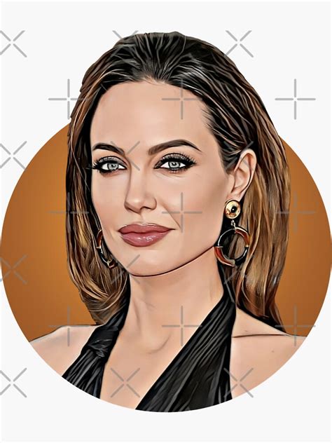 Angelina Jolie Cartoon Sticker For Sale By Cartoonstarsstd Redbubble