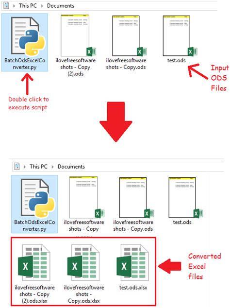 how to bulk convert ods to excel in windows