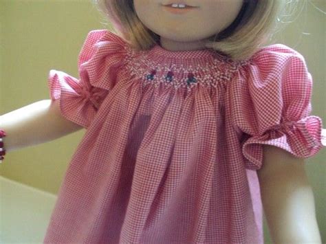 Smocked Dress And Tatted Bracelet For American Girl Dolls Doll