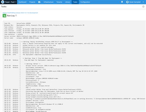 how to turn on variable logging and export the task log octopus deploy