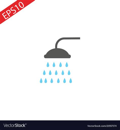 Shower Flat Colored Line Icon Royalty Free Vector Image