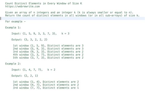 count distinct elements in every window of size k video tutorial