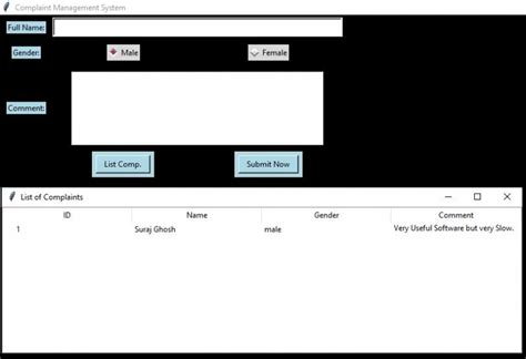 free download complaint management system project in