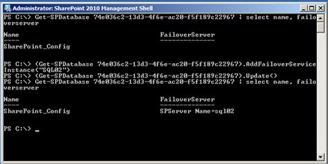 [转]setting a sharepoint 2010 config db failover server with powershell