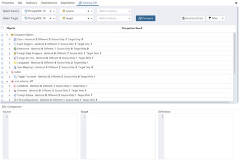 how to compare two schemas in postgresql ubiq bi