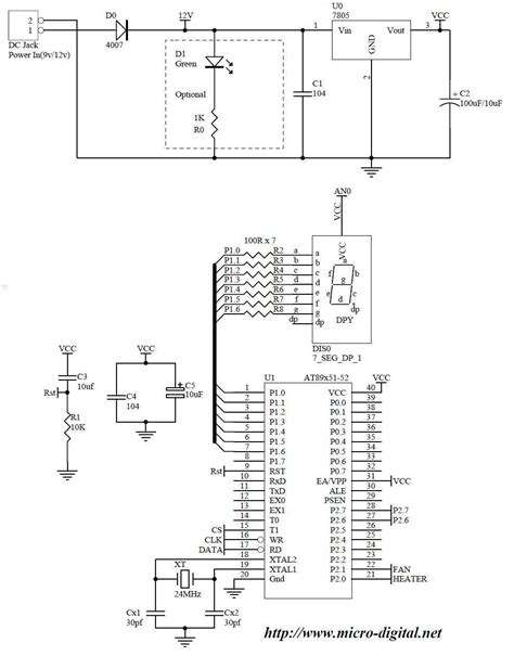 7 segment display interfacing with 8051 micro digital