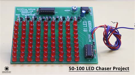50 to 100 leds chaser project electronics