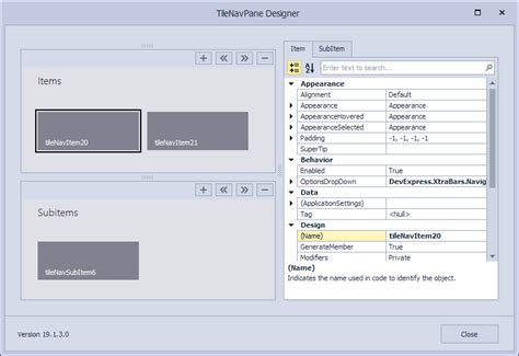 how to create and customize the tilenavpane control at