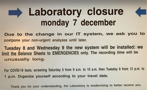 lab closed monday 12 7