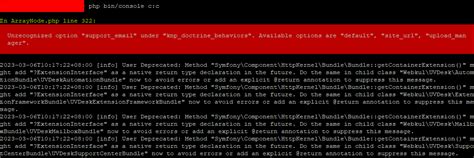 unrecognized option support email under knp doctrine behaviors