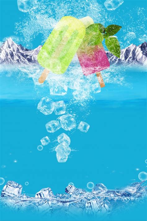 Iceberg Cool Ice Cream Ice Cream Advertising Poster Background Material
