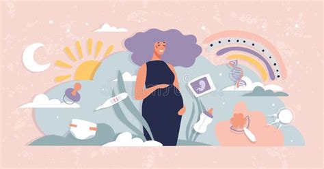 Modern Banner With Happy Pregnant Woman Maternity And Pregnancy