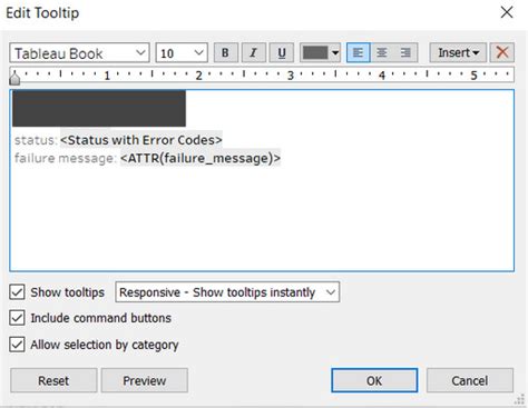 url action does not appear in tooltip