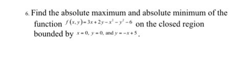 solved find the absolute maximum and absolute minimum of