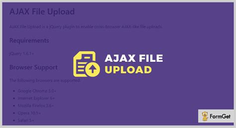 5 jquery ajax file upload plugins 2022 free and paid formget