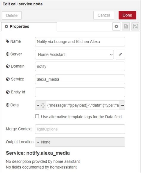 announcing to multiple echo devices through node red and ha node red