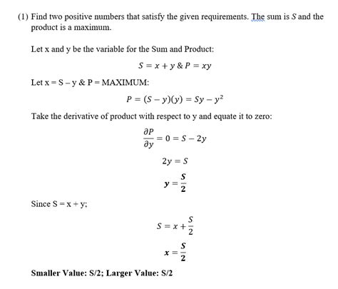 [solved] 1 find two positive numbers that satisfy the given