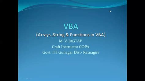 5 vba array string and functions youtube