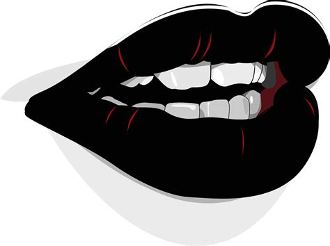 Black Lipstick Lips Drawing