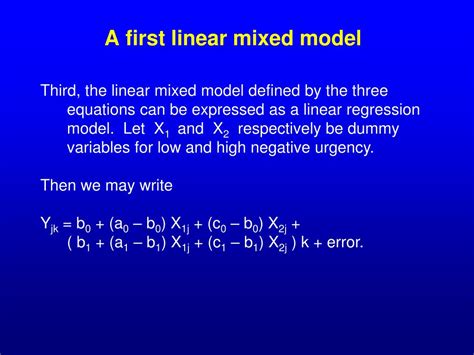 Ppt A Gentle Introduction To Linear Mixed Modeling And Proc Mixed