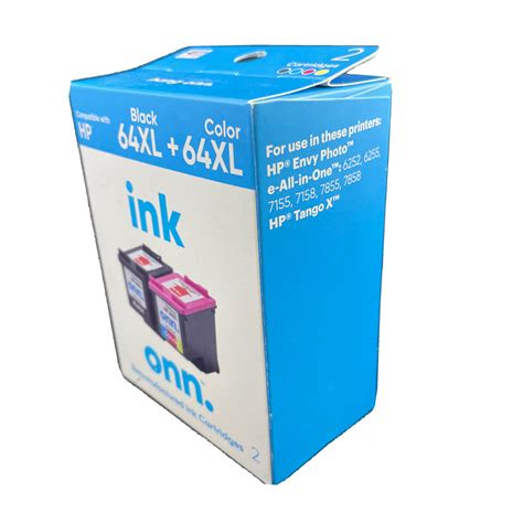 New Onn Remanufactured 2 Pack Ink Cartridge Hp 64xl 64 Xl Black And Tri