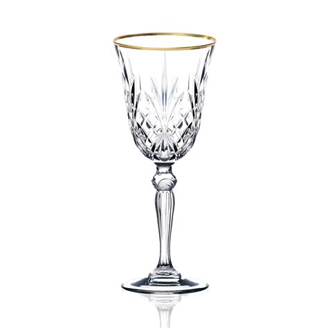 Siena Collection Set Of 4 Crystal Cordial Liquor Glass With Gold Band