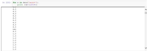 date creating new column using for loop returns nan
