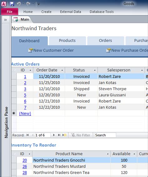 free purchase order database access regelam