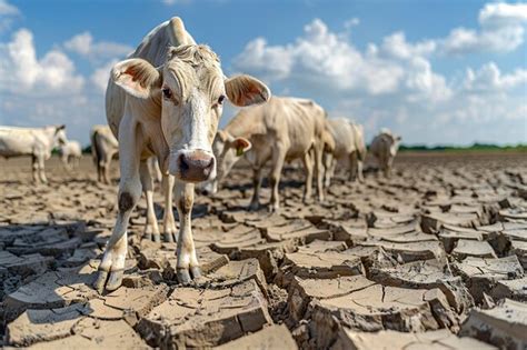 Premium Photo Herd Of Cattle Standing On Dry Grass Field