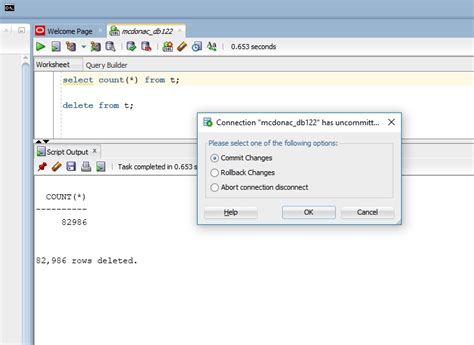 which is default if session is interrupted commit or rollb ask tom