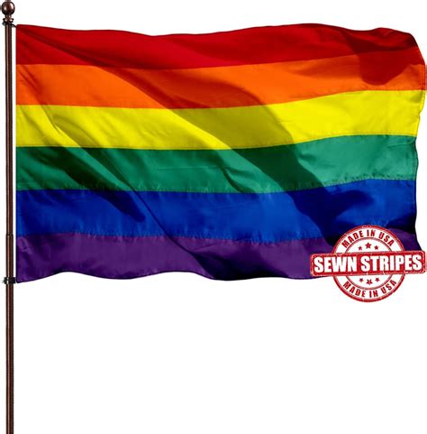 Buy Lgbtq Rainbow Gay Pride Flag 3x5 Outdoor Sewn Stripes Uv Fading