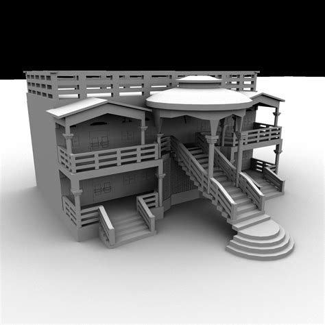 3d asset exterior house modeling in maya cgtrader