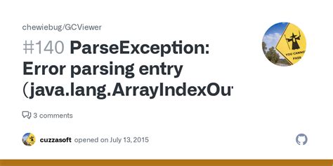 parseexception error parsing entry java lang