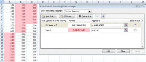 database conditional formatting in excel stack overflow