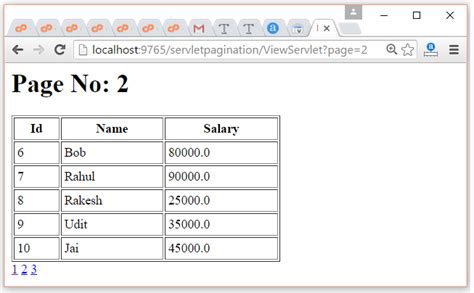 pagination in servlet javatpoint