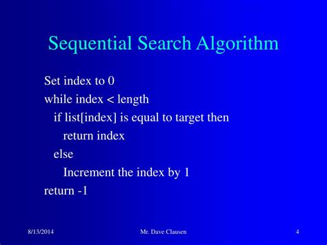 ppt the sequential search linear search powerpoint presentation
