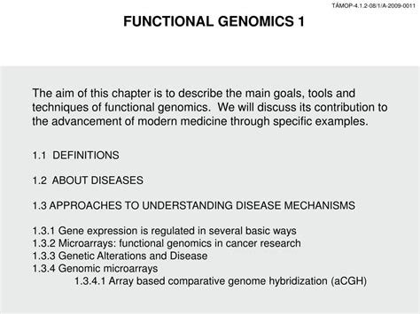 Ppt Functional Genomics 1 Powerpoint Presentation Free Download Id