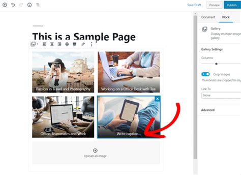 how to add caption to images in wordpress