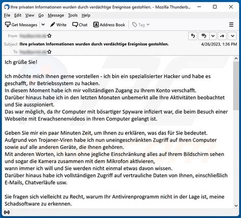 Professional Hacker Managed To Hack Your Operating System Email Scam