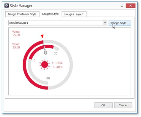gauge styles and style manager winforms controls