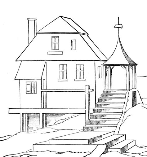 Adult Houses Coloring Pages Inside Coloring Pages