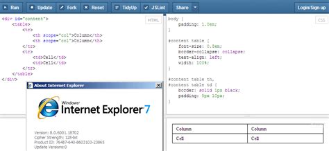 css all borders are not displaying on table in ie7