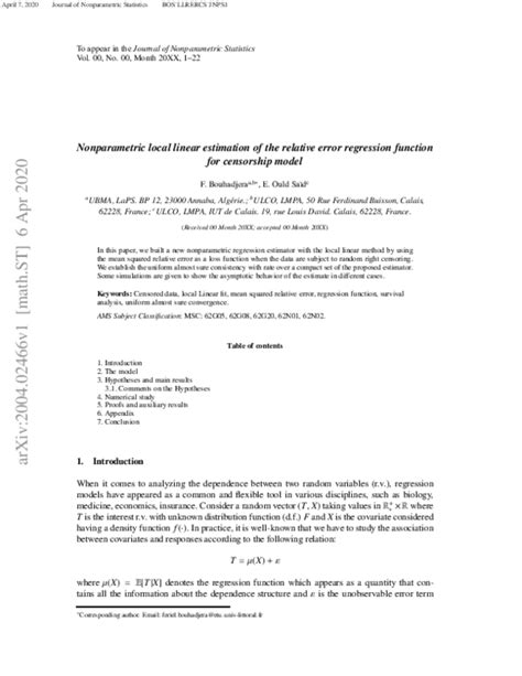 pdf nonparametric local linear estimation of the relative error