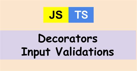 typescript input validation by method decorators technical feeder
