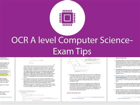 ocr a level computer science exam tips teaching resources