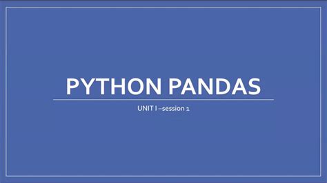 series pandas python class xii ip session 1 youtube