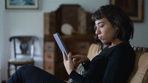One Hispanic Latin Woman Using Tablet At Stock Footage Sbv 348862247