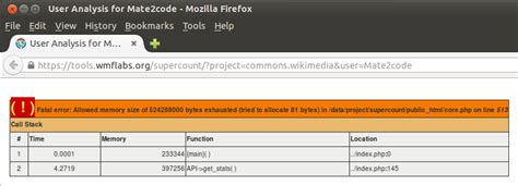 file wikimedia commons fatal error allowed memory size