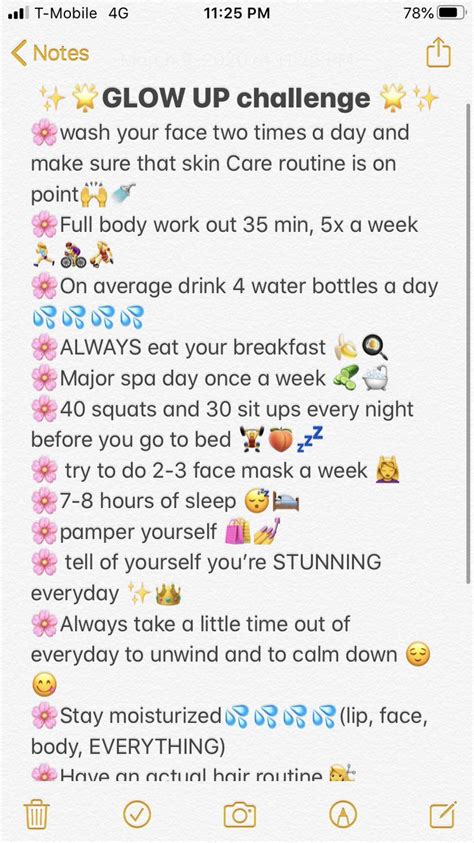 Glowup Challenge Self Confidence Tips Beauty Routine Checklist Self